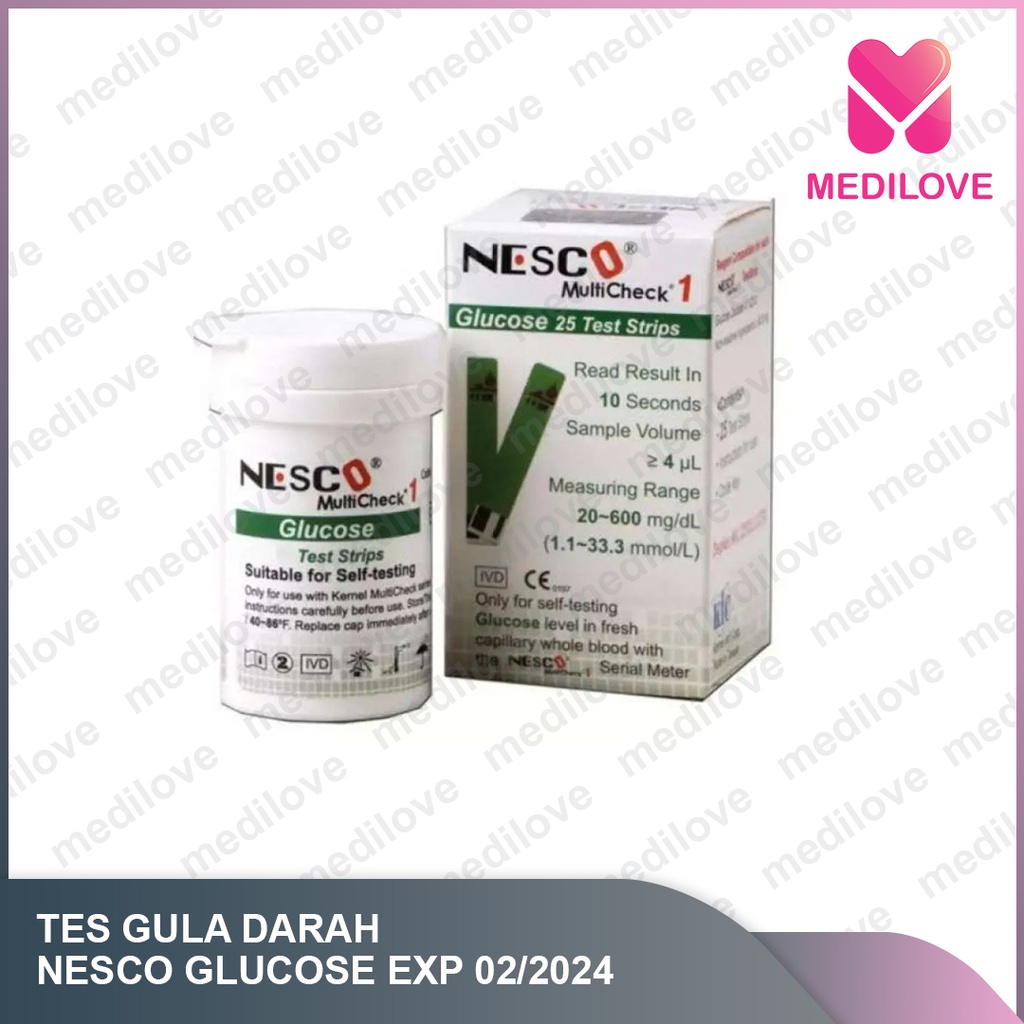 Jual Strip Glucose / Gula Darah Nesco / Nesco Glucose Test Strip Cek ...