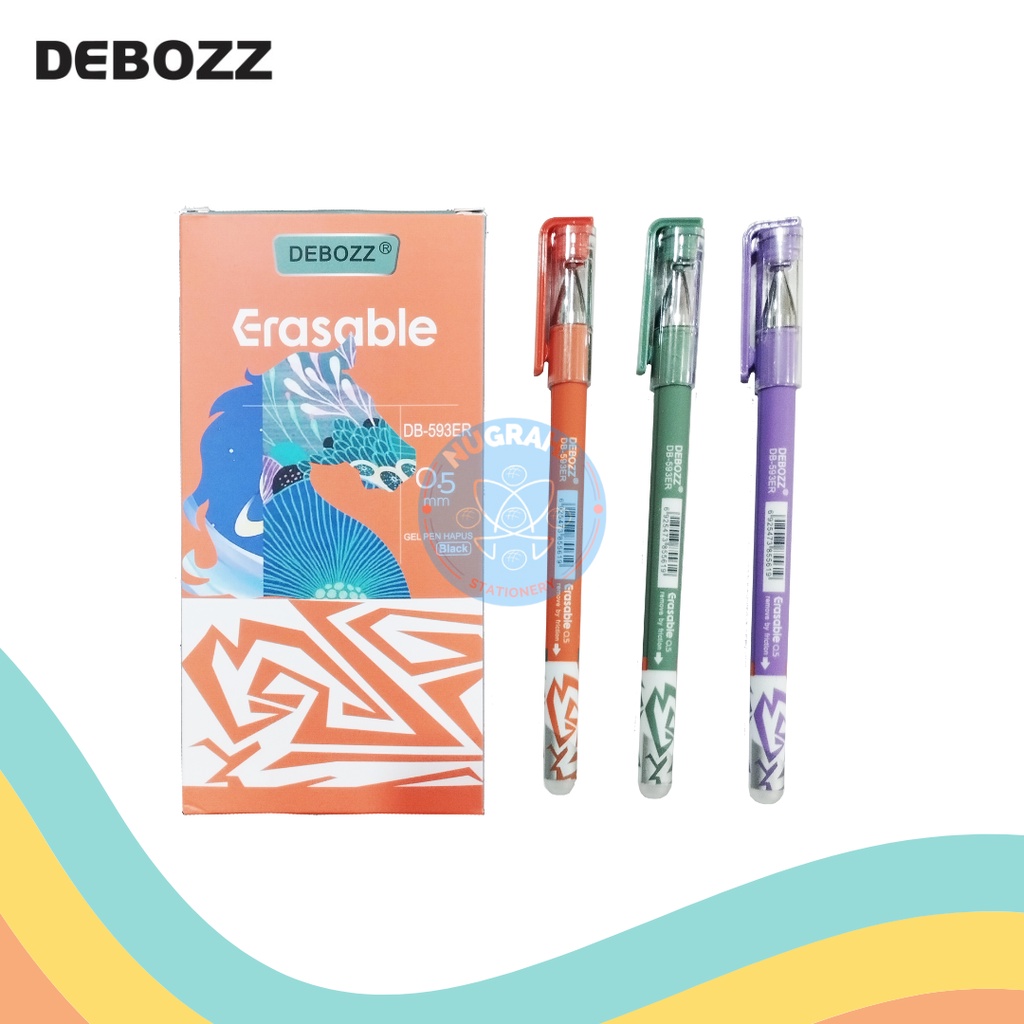 Jual GEL PEN DEBOZZ DB-593ER ERASABLE (12 PCS) | Shopee Indonesia