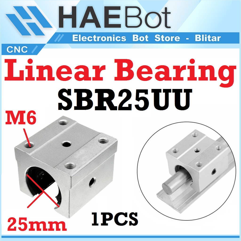 Jual [HAEBOT] SBR25 SBR25UU Linear Ball Bearing Bushing Slider 25mm ...