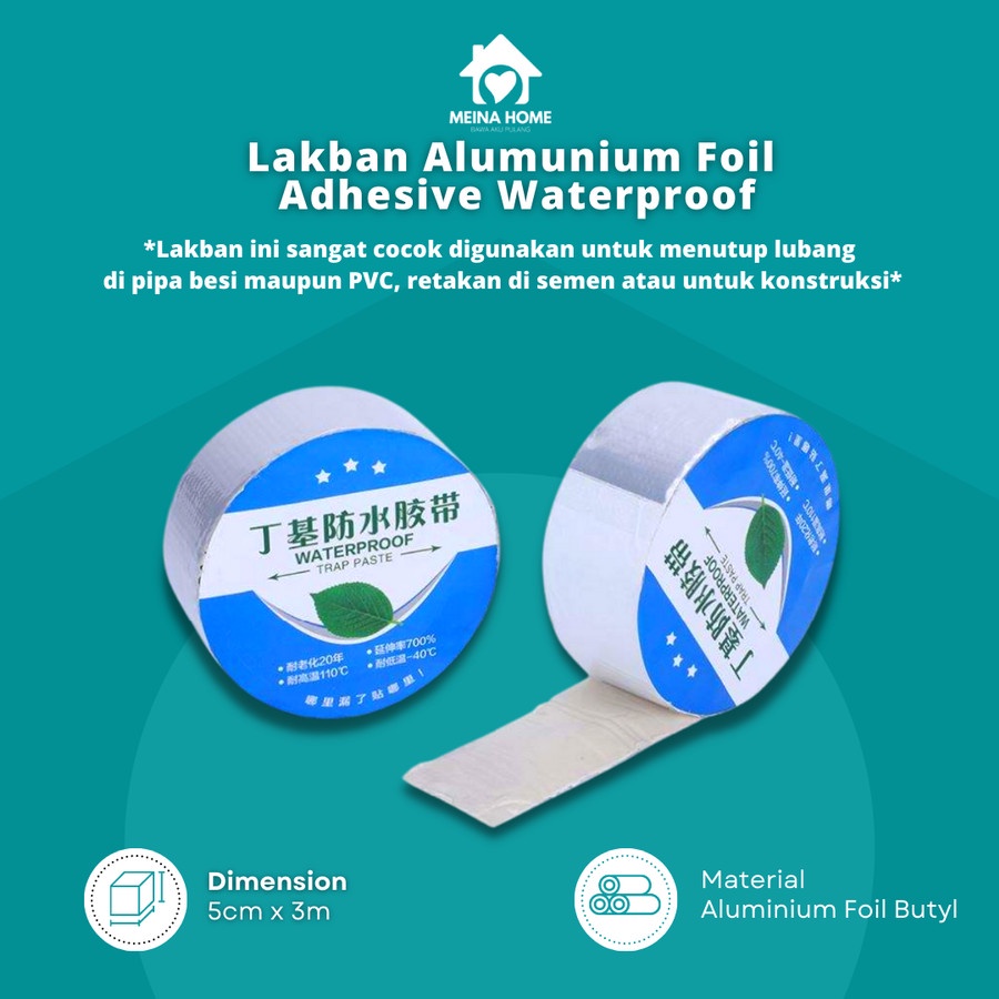 Jual LAKBAN ALUMUNIUM FOIL ANTI BOCOR PEREKAT ALUMUNIUM BUTYL TAHAN PANAS TAPE WATERPROOF ...