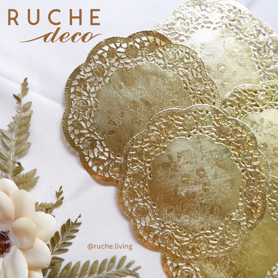 Jual RUCHE DECO - Paper Lace Doilies Gold Kertas Alas Renda Emas Kertas ...