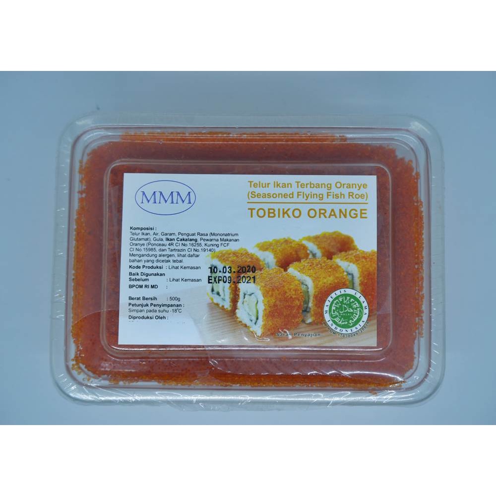 Jual Tobiko Flying Fish Roe Orange - Telur Ikan Terbang 500 gram ...