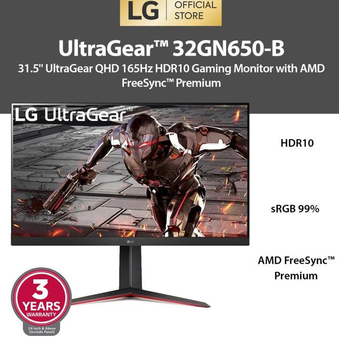 Jual Lg Ultragear 32Gn650-B 31.5" Qhd 165Hz 1Ms Hdr10 Gaming Monitor ...