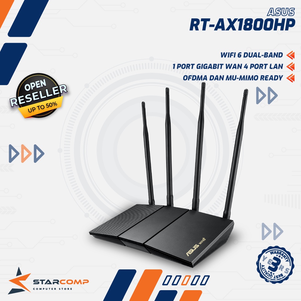 Jual ASUS RT-AX1800HP Dual Band AX1800 High Power WiFi 6 Router AiMesh ...