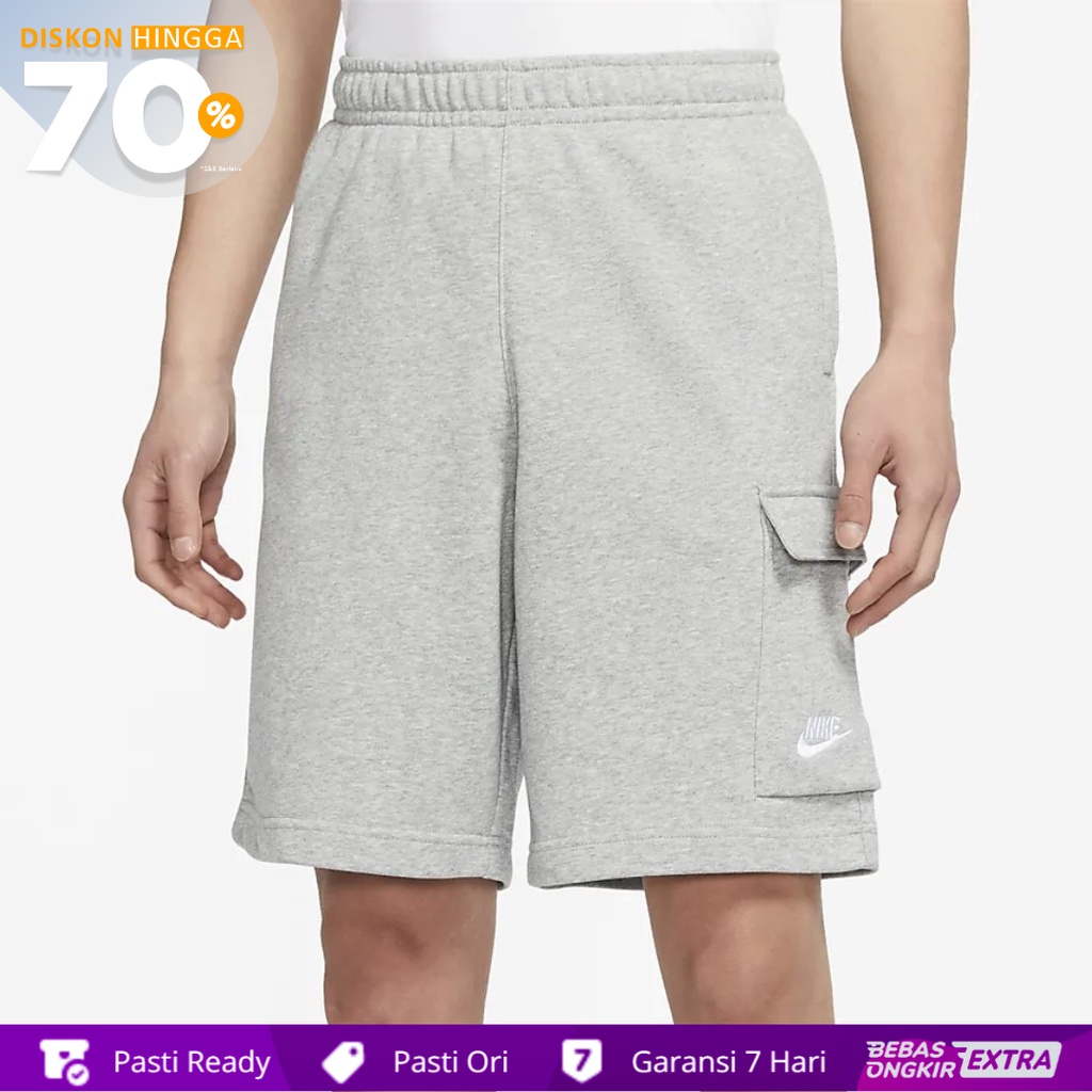 Jual Nike Celana Pendek Pria Sportswear Club French Terry Cargo - Abu ...