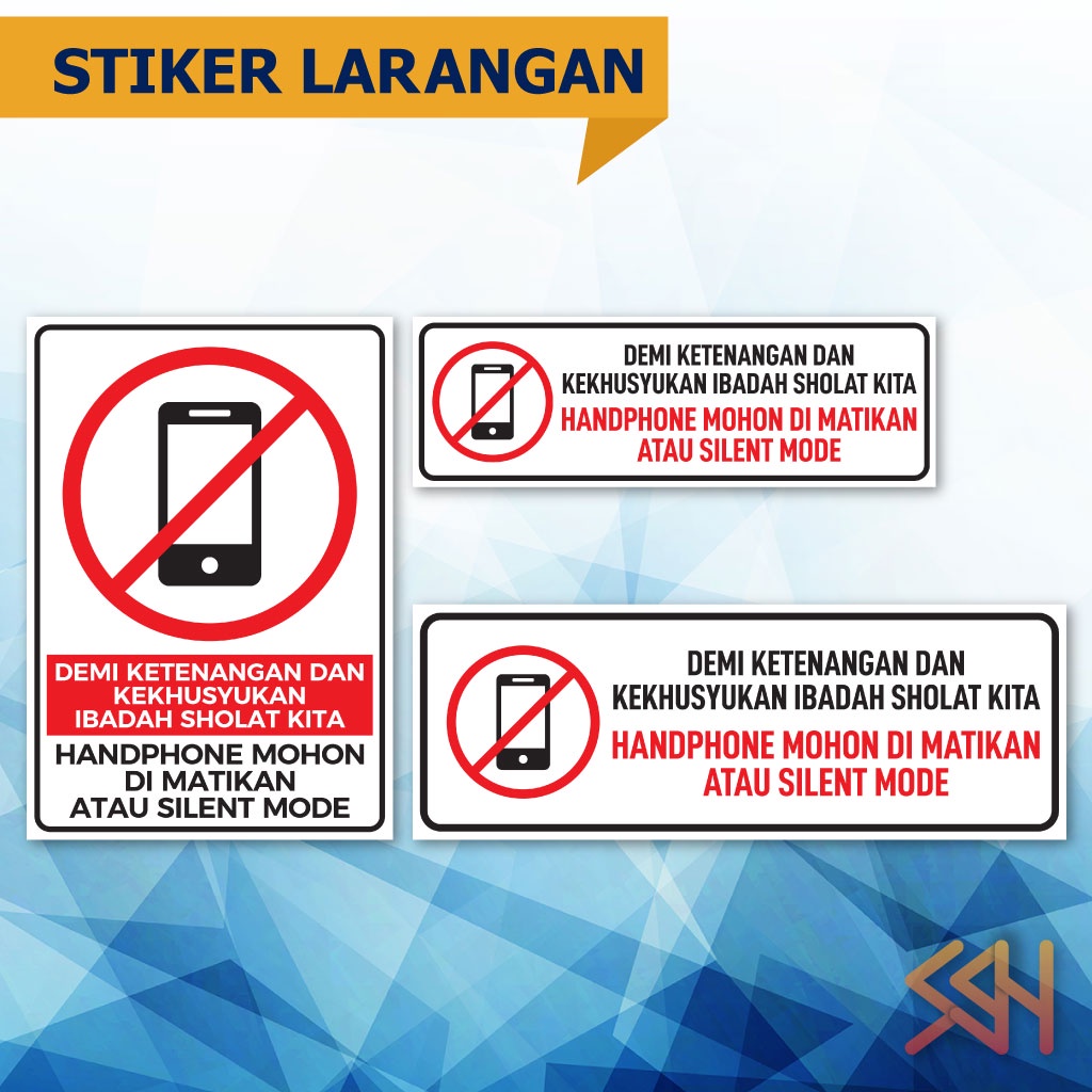 Jual Sticker Larangan Mengaktifkan HP | Stiker Anjuran Untuk Silent ...