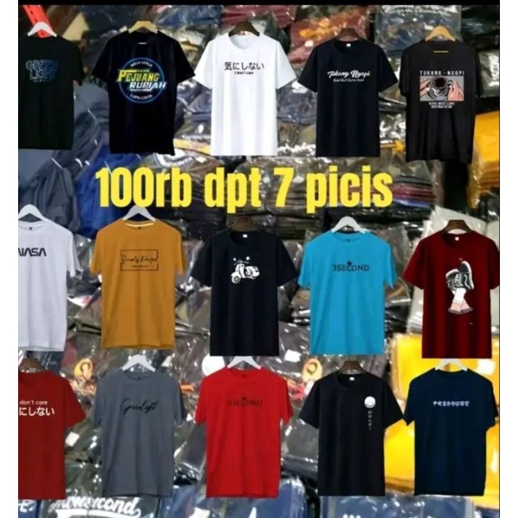 Jual PAKET KAOS MURAH 100RB DAPAT 7 MOTIF DISTRO | Shopee Indonesia Jual PAKET KAOS MURAH 100RB DAPAT 7 MOTIF DISTRO | Shopee Indonesia
