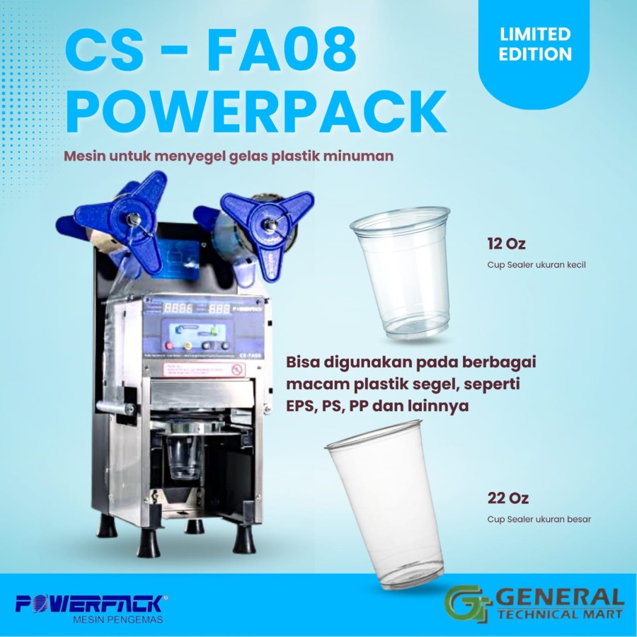 Jual Mesin Segel Gelas Automatic / Cup Sealer Automatic CS-FA08 POWERPACK | Shopee Indonesia