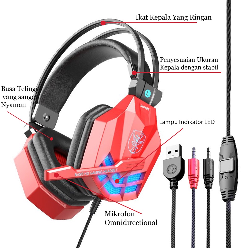 Jual Headphone Gaming Model SY830 | SY850 | G10 Kabel Over-Ear ...
