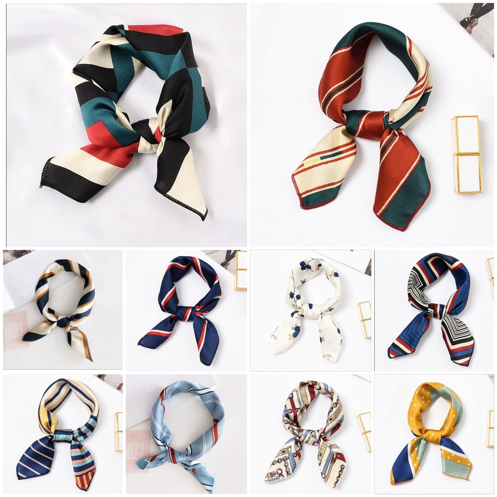 Jual Syal leher syal pramugari scraf sutra 50x50 syal kepala syal tas ...