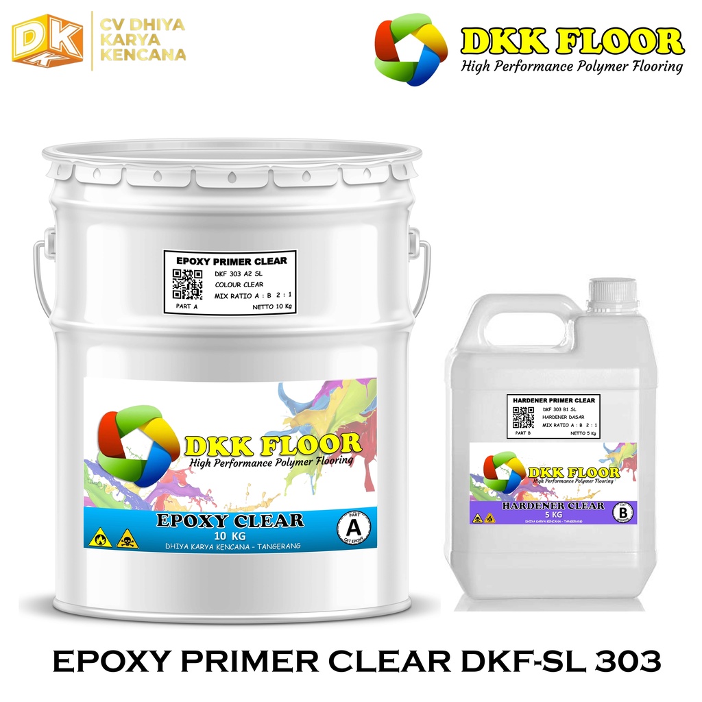 Jual DKK FLOOR Cat Dasar Lantai Epoxy Primer Clear DKF SL 303 isi 15 kg ...