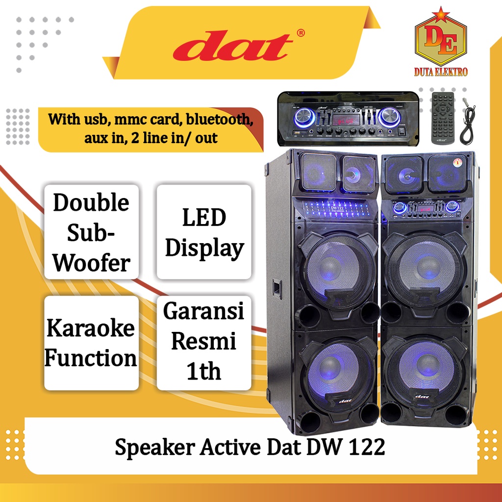 Jual Speaker Active Dat DW 122 Double Subwoofer | Shopee Indonesia