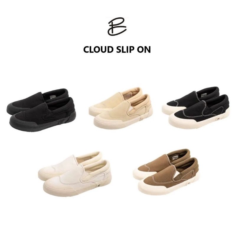 Jual Sepatu Patrobas Cloud Slip On Low Black White All Black Olive ...