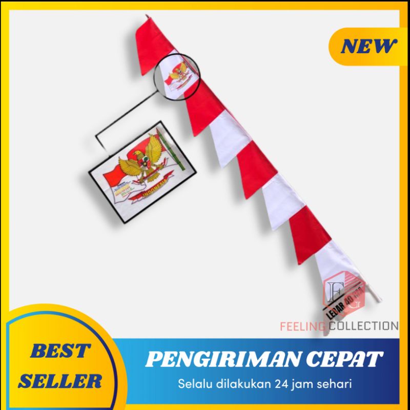 Jual Umbul-Umbul Merah Putih Garuda Gergaji 8 Daun Gelombang HUT Kemerdekaan Indonesia | Shopee ...