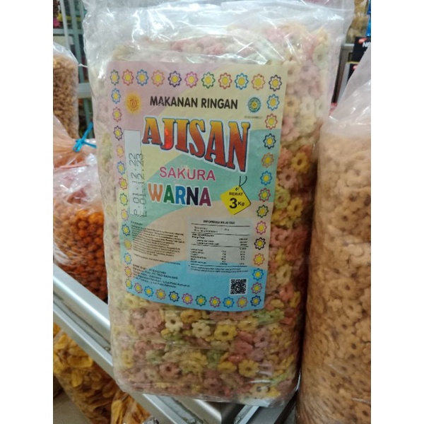 Jual snack bunga sakura warna 250 gr/kembang sakura snack kiloan ...
