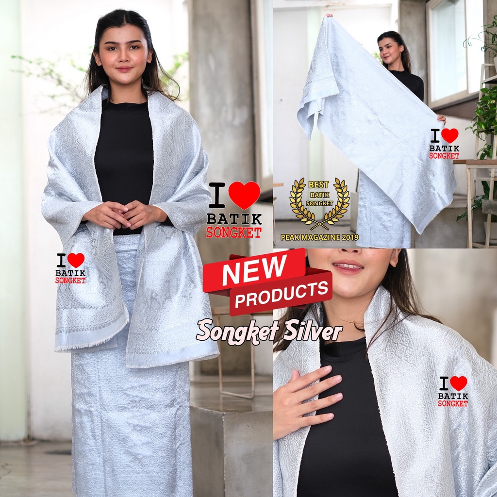 Jual SONGKET BENANG SILVER MOTIF 4 SUTRA ALAM TENUN PALEMBANG MEDAN ...