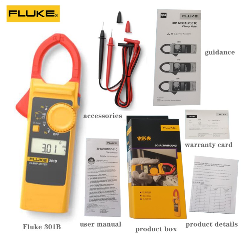 Jual Fluke Slim Digital Clamp Meter 301B | Shopee Indonesia