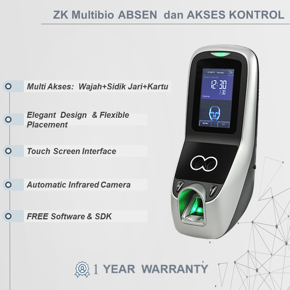 Jual Zkteco Multibio 700, Mesin Absensi Wajah Sidik Jari dan Akses Kontrol | Shopee Indonesia