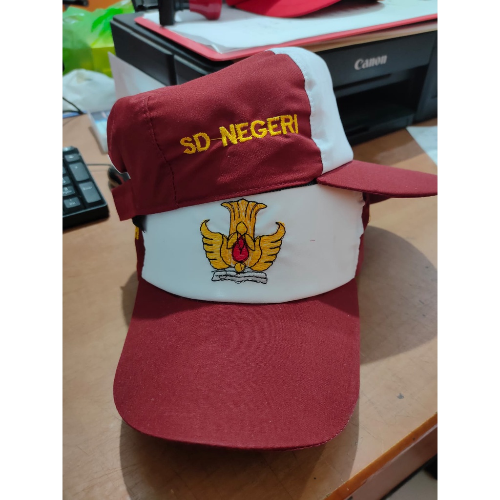 Jual TOPI SD NEGERI BORDIR KANAN KIRI DEPAN | Shopee Indonesia