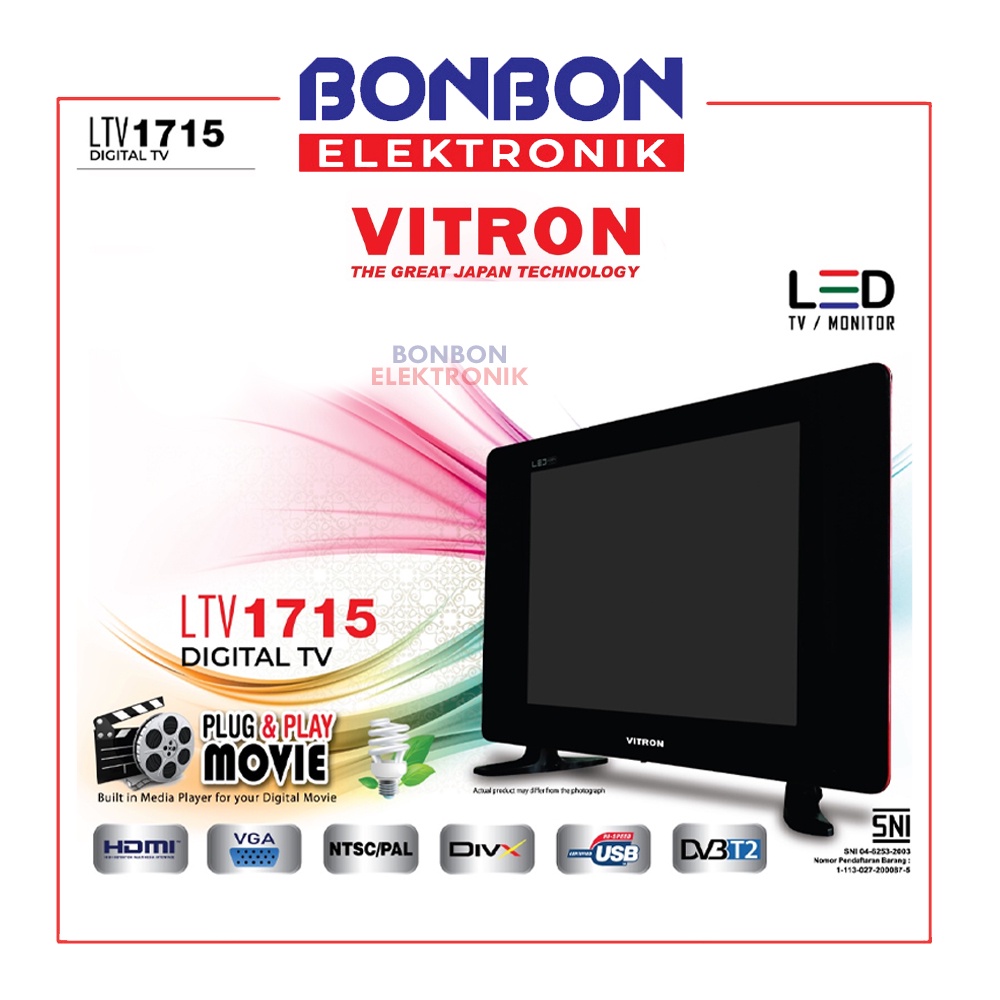Jual Vitron LED TV 17 Inch LTV 1715 P2 / LTV1715 USB MOVIE HDMI ...