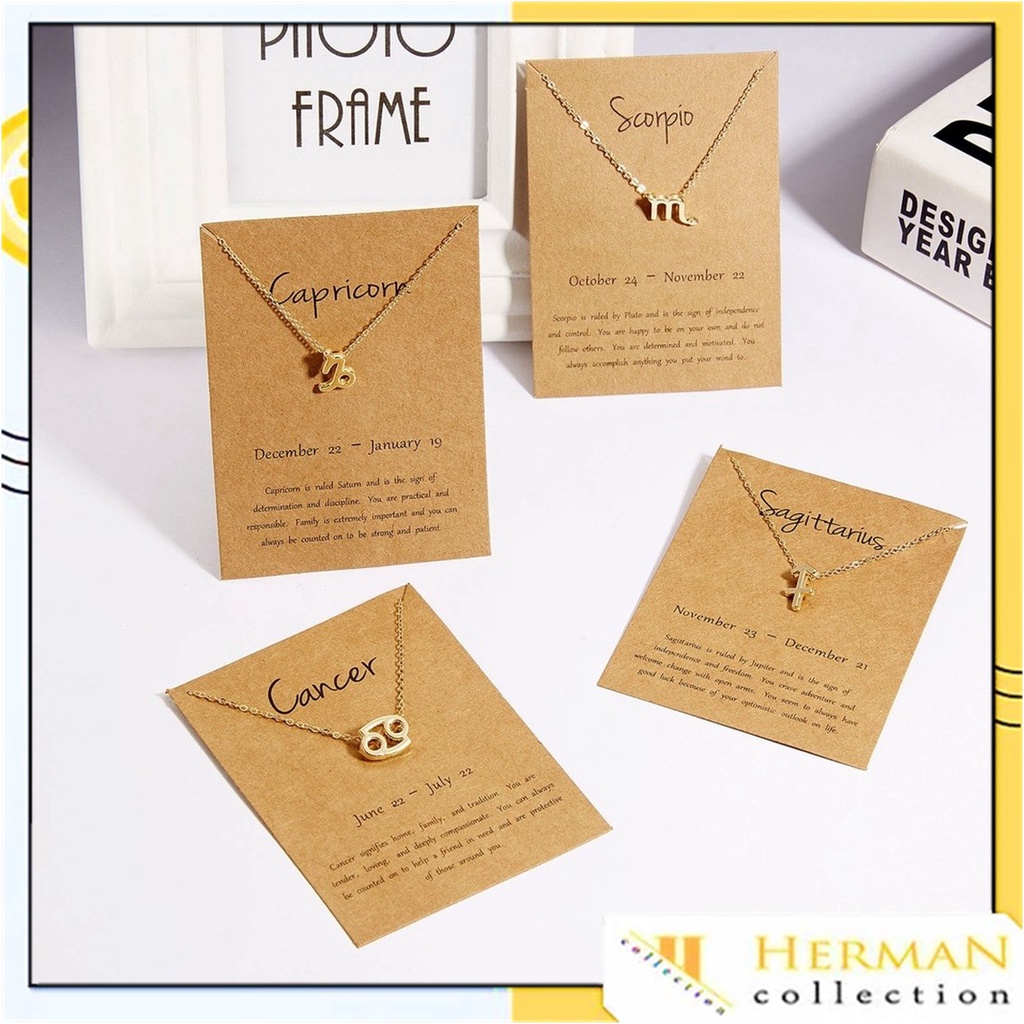 Jual HC Perhiasan Kalung Wanita Zodiac Simbol Model Korea Murah ...