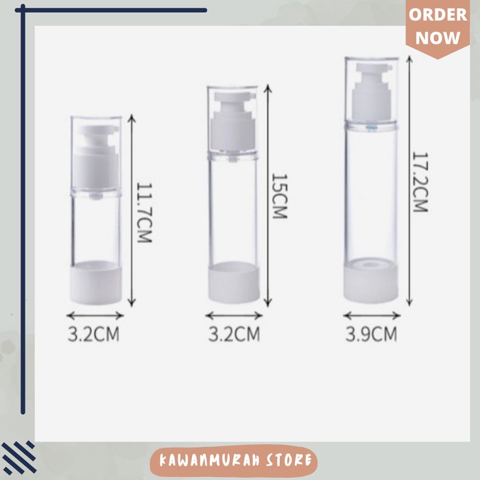 Jual Botol Refill Serum Skincare Sistem Pompa Tanpa Selang / Botol ...