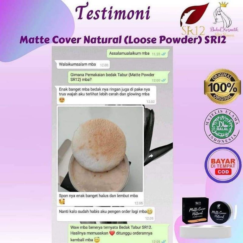 Jual Matte cover loos powder SR12 | Shopee Indonesia