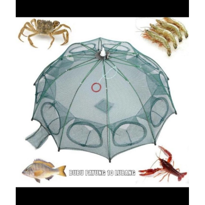 Jual Jebakan Ikan//Perangkap Ikan Bubu Payung Hexagonal 10 Lubang ...