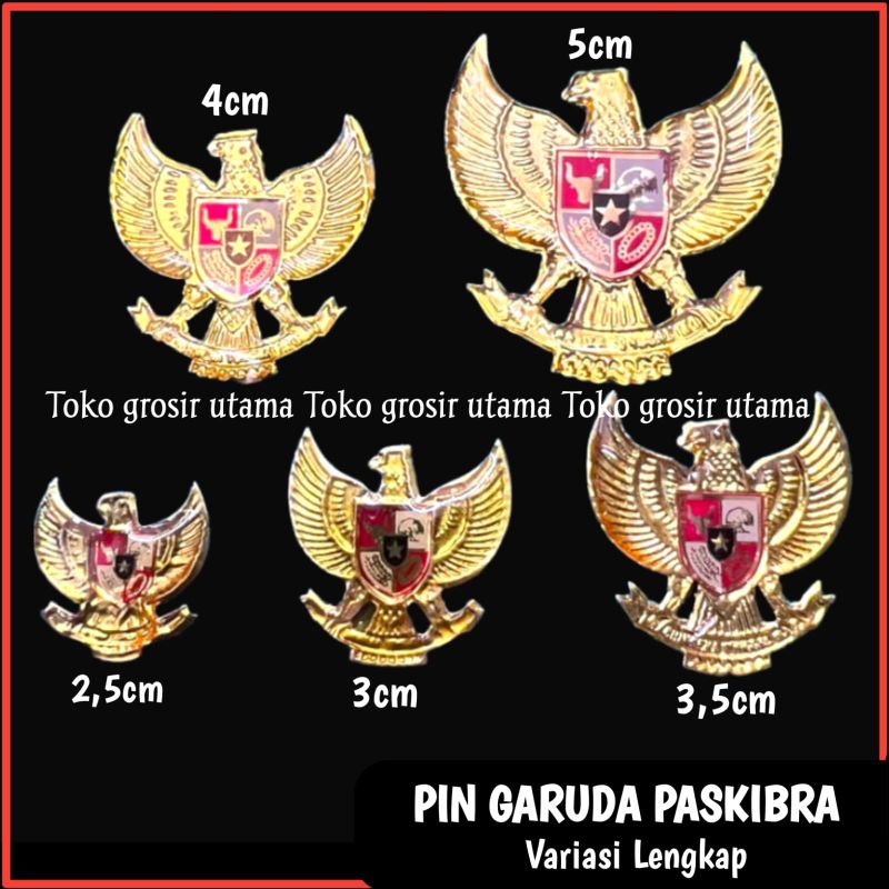 Jual Pin garuda paskibra bahan kuningan ukuran 2,5 cm 3 cm 3,5 cm 4 cm ...