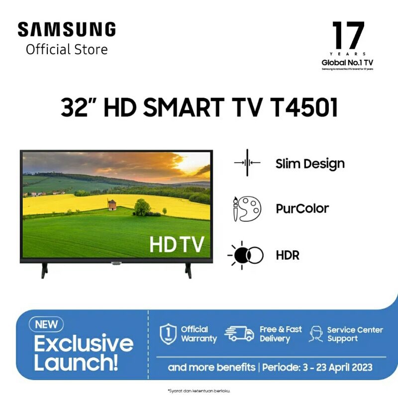 Jual Samsung 32 inch HD Smart TV T4501 dengan PurColor | Shopee Indonesia
