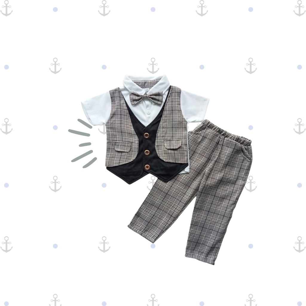 Jual setelan jas anak kondangan 0 12 18 24 bulan 1 2 tahun free topi ...