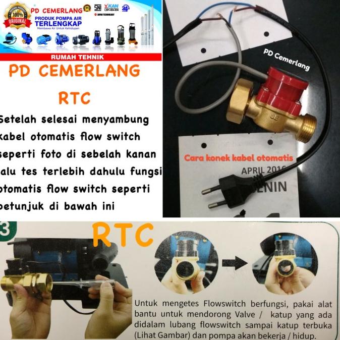 Jual Pompa Booster Air Otomatis Flow Switch Pendorong Air Toren ...