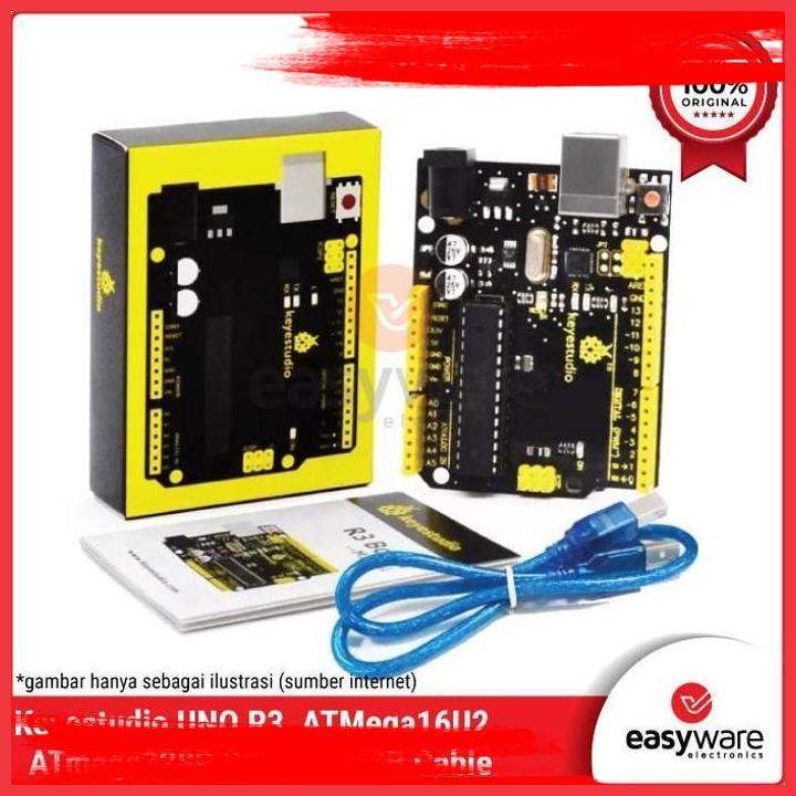 Jual (EASY) KEYESTUDIO UNO R3 DIP ATMEGA16U2 WITH CABLE LIKE ARDUINO UNO R3 BOARD | Shopee Indonesia