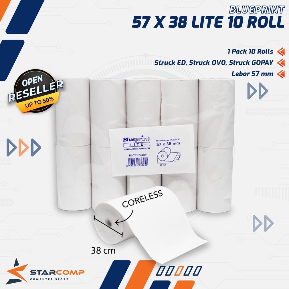 Jual KERTAS THERMAL BLUEPRINT LITE 57x38 - 1 Pack isi 10 roll | Shopee ...
