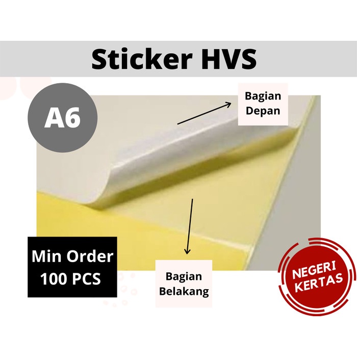 Jual KERTAS STICKER HVS A6 / PRINTABLE STICKER (BISA DI PRINT & TULIS ...