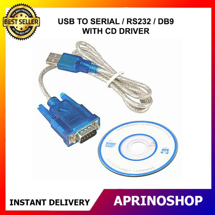 Jual Kabel USB to Serial RS232 DB9 With CD Driver | Shopee Indonesia