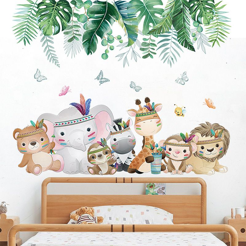 Jual wall sticker dinding kamar anak gambar tanaman dan binatang lucu ...