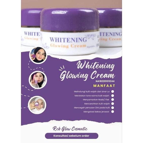 Jual CREAM RCB GLOW ALL IN ONE (DAY CREAM) WHITENING GLOW | Shopee ...