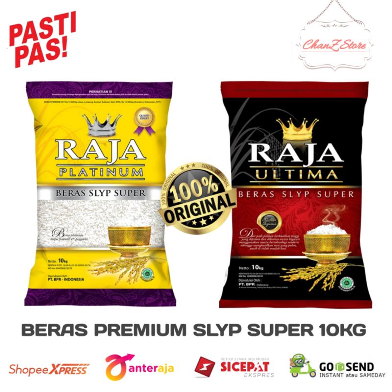 Jual BERAS PREMIUM SLYP SUPER RAJA PLATINUM & RAJA ULTIMA 10KG | Shopee ...