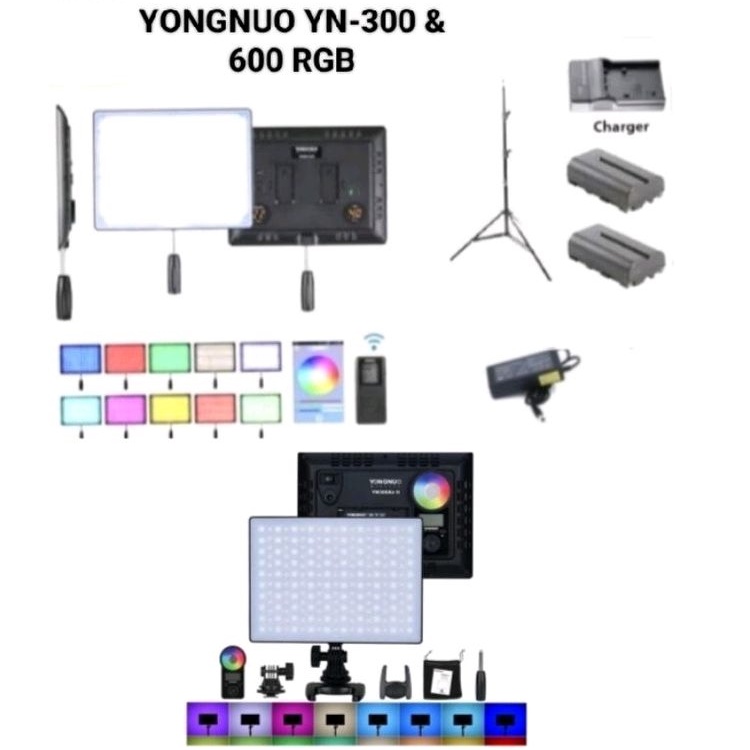 Jual PAKET YONGNUO YN300 & YN600 RGB LIGHTING VIDEO YN-300 AIR II RGB ...