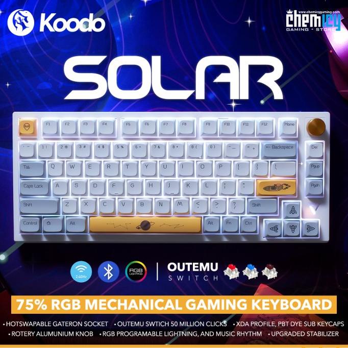 Jual Koodo Solar 75% Mechanical Gaming Keyboard Wireless With Knob ...