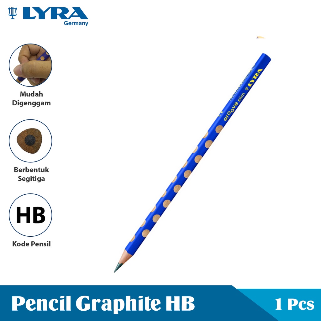 Jual Lyra Pensil Hb 1 Pcs Groove Slim Graphite Triangular Pencil Pensil ...