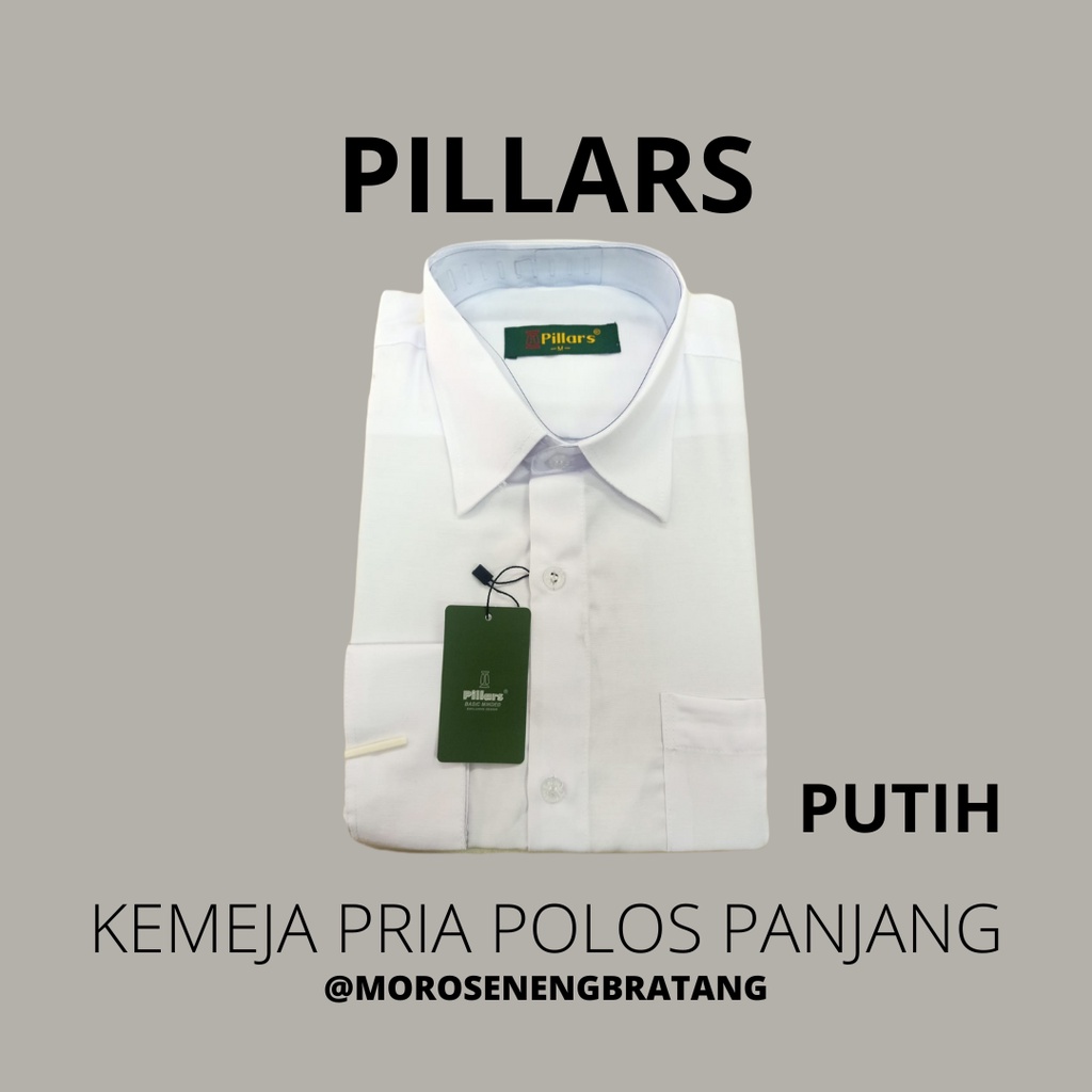 Jual PILLARS KEMEJA HEM PUTIH lengan panjang - FORMAL - Warna Putih sz ...