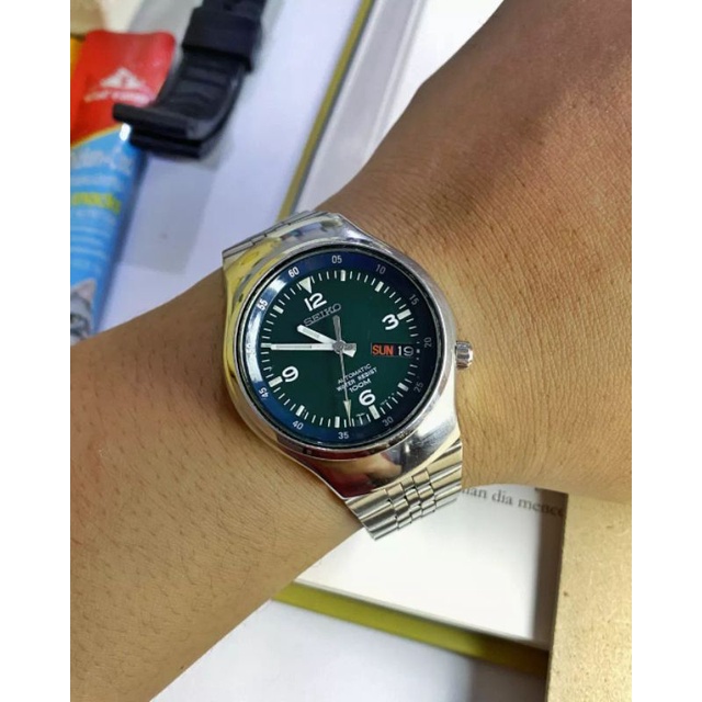 Jual jam seiko S-wave automatic green dial | Shopee Indonesia