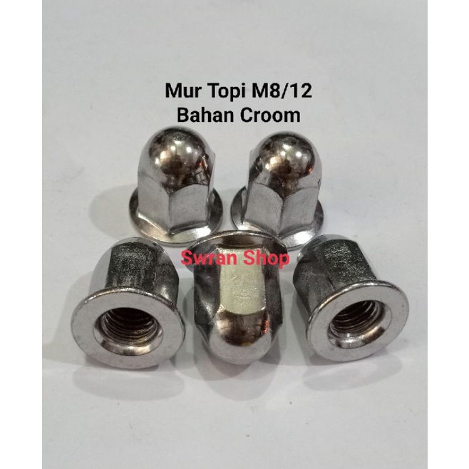 Jual Mur Topi 12 atau M8 bahan croom | Shopee Indonesia