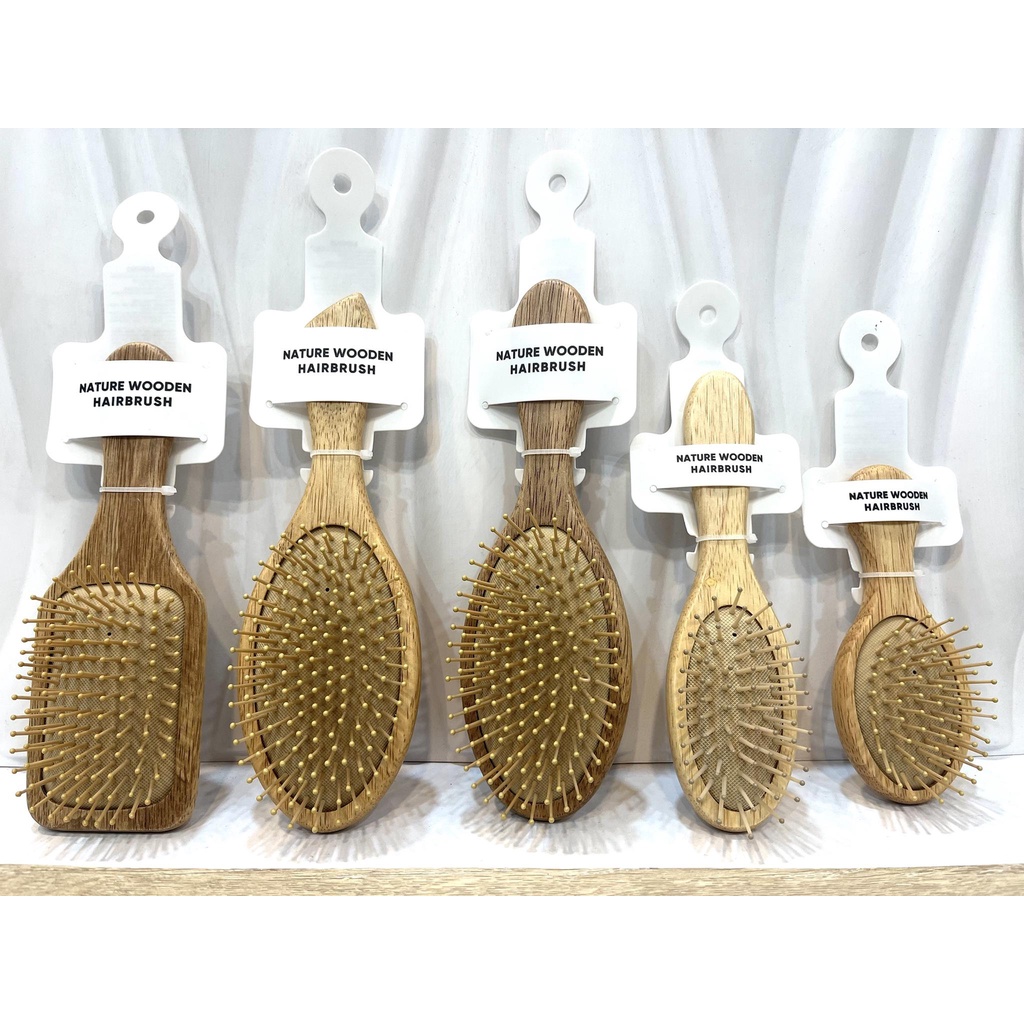 Jual Official BALI MINISO Nature Wooden Air Cushion Hairbrush Sisir ...