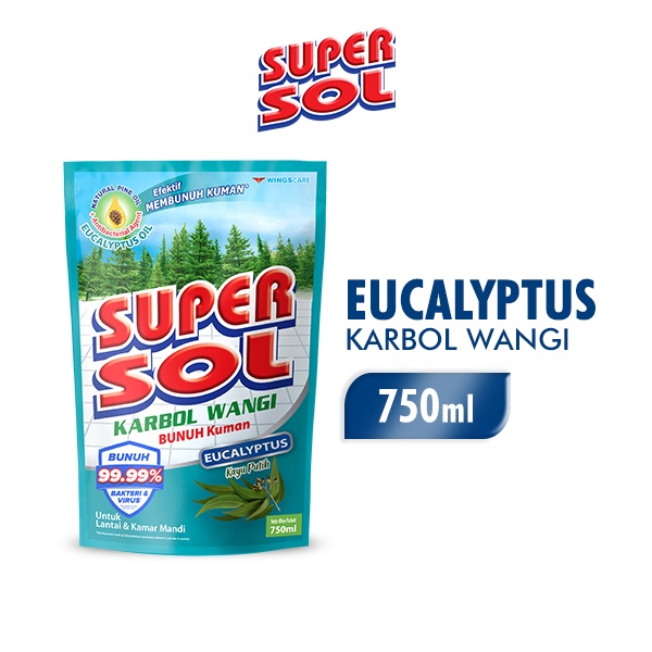 Jual Supersol Pembersih Lantai Karbol Eucalyptus Pouch 750 ml | Shopee ...
