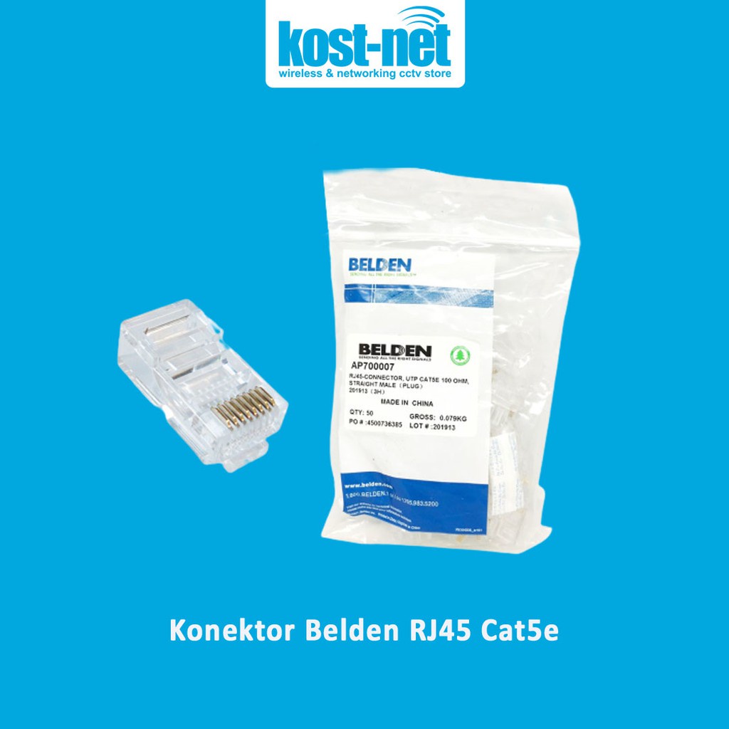 Jual Konektor Belden RJ45 Cat5e 50pcs | Shopee Indonesia
