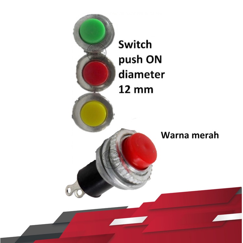 Jual Tombol switch push on saklar button sedang medium 2 pin kaki warna ...