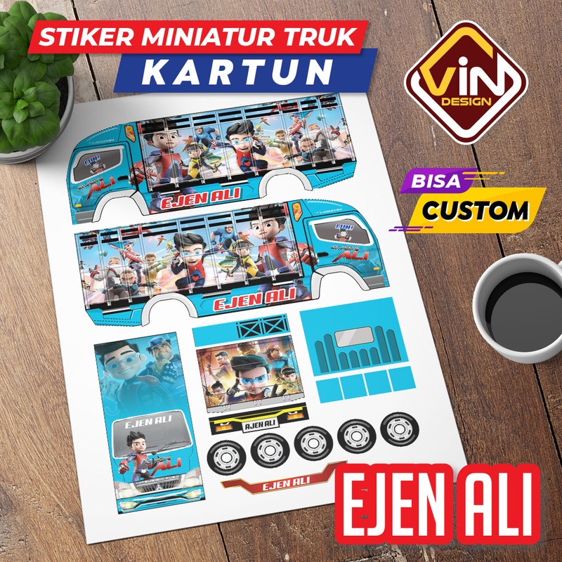 Jual STIKER MINIATUR TRUK / EJEN ALI / KARTUN / POLA STICKER MINIATUR ...